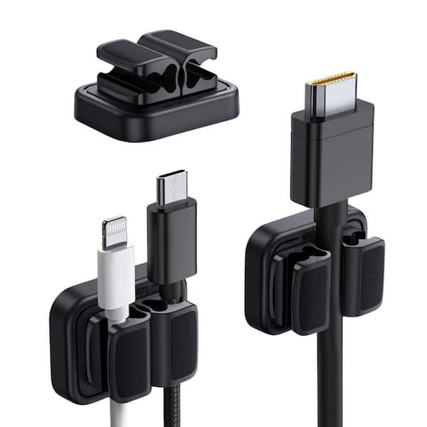 YICHUHAOXI Cord Organizer Spring Clip Holder 3 Slot Desk Cable Management Adhesive Wire Keeper ...