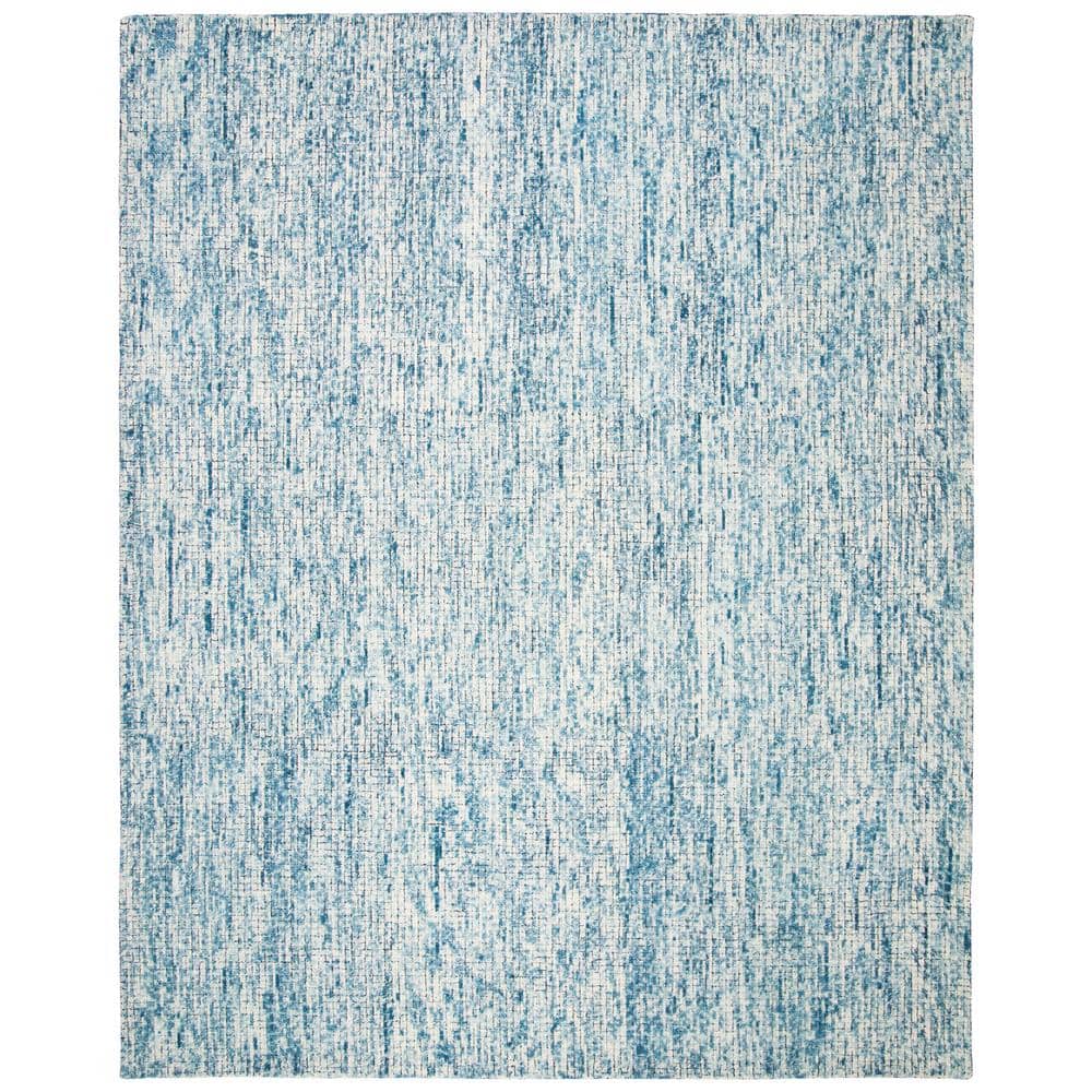 SAFAVIEH Abstract Ivory/Navy 8 ft. x 10 ft. Geometric Area Rug ABT473M ...