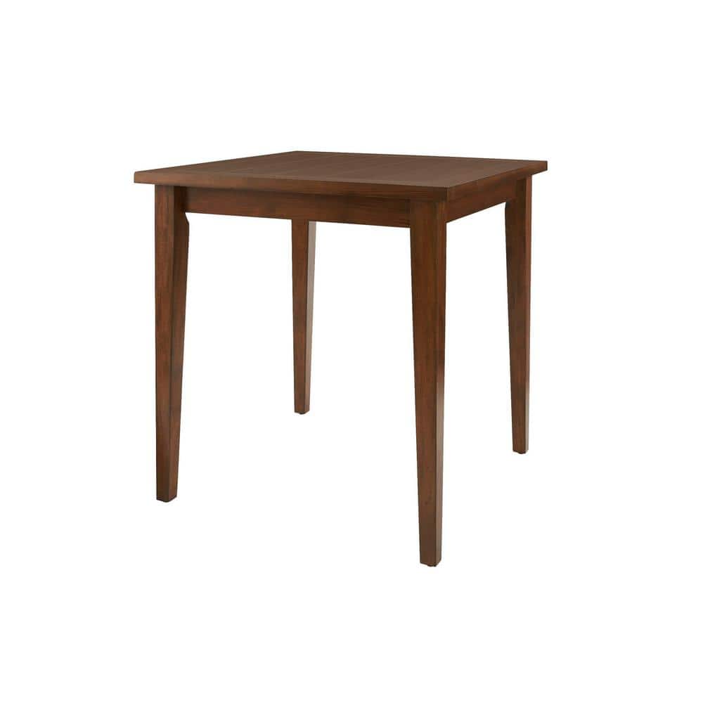 StyleWell Walnut Finish Wood Square Bar Table for 4 (36 in. D x 36 in ...