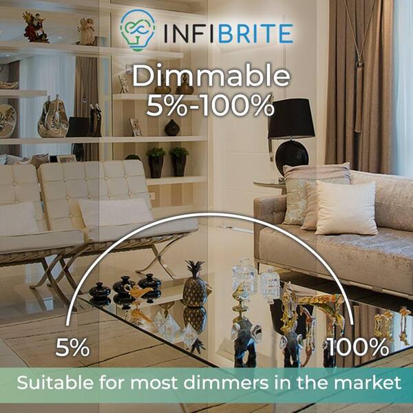 InfiBrite 4 in. 3000K Integrated LED Warm White Retrofit Recessed Trim ...