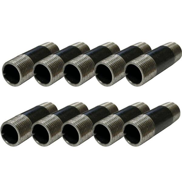 CMI inc 1/2 in. MIP x 2-1/2 in. MIP Black Malleable Steel Iron Nipple ...