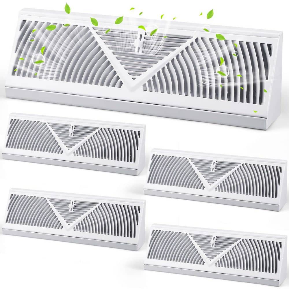 Wudkey 18 in. W x 4 in. H White Baseboard Register Vent Toe Kick ...