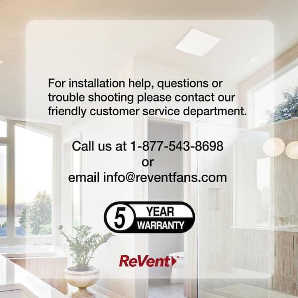 ReVent 50 CFM Quick Install Professional Ceiling and Wall Mount Easy ...