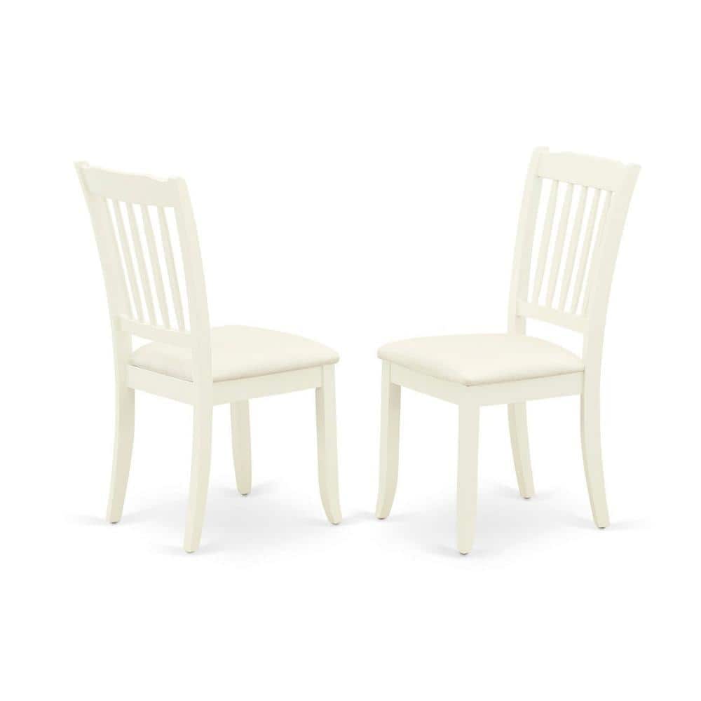 East West Furniture Linen White Linen Fabric Upholstered Wood Chairs ...
