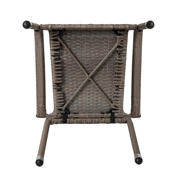 Aspect Living Morgan Stacking Resin Wicker Outdoor Dining Chair in Weathered Gray 2 Pack 64529