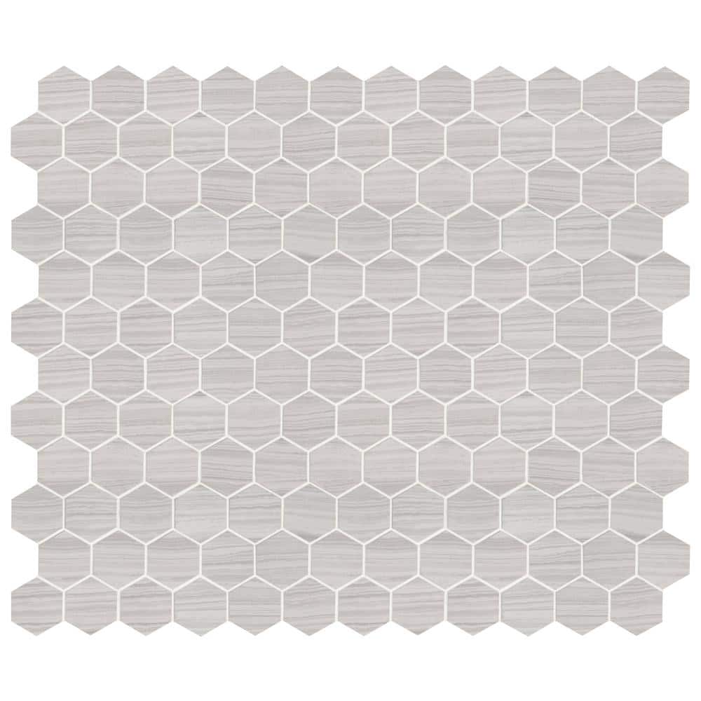 MSI Trinity Ivory Hexagon 12 in. x 12 in. Matte Porcelain Mosaic Tile 1 ...