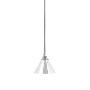 Bryson 60-Watt 1-Light Chrome Shaded Pendant Light Mini Pendant with 7 ...