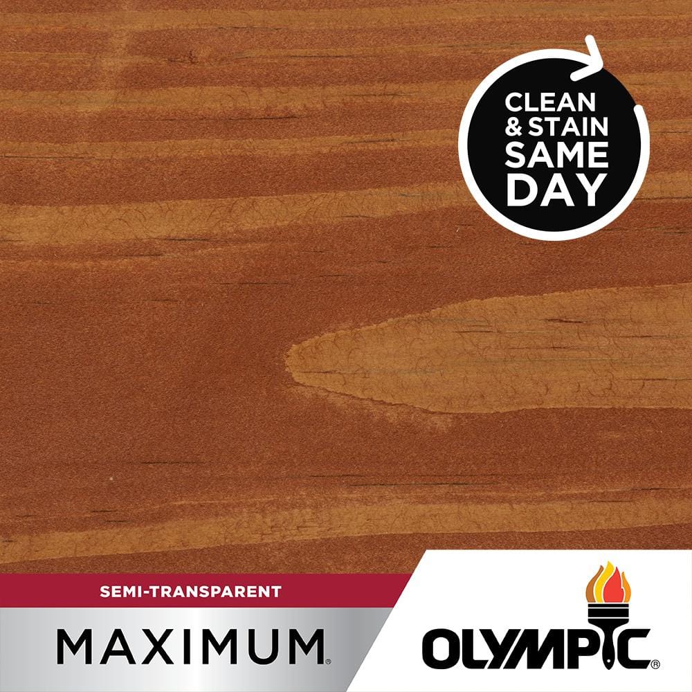 Olympic Maximum 1 gal. Redwood Semi-Transparent Exterior Ready to Use ...