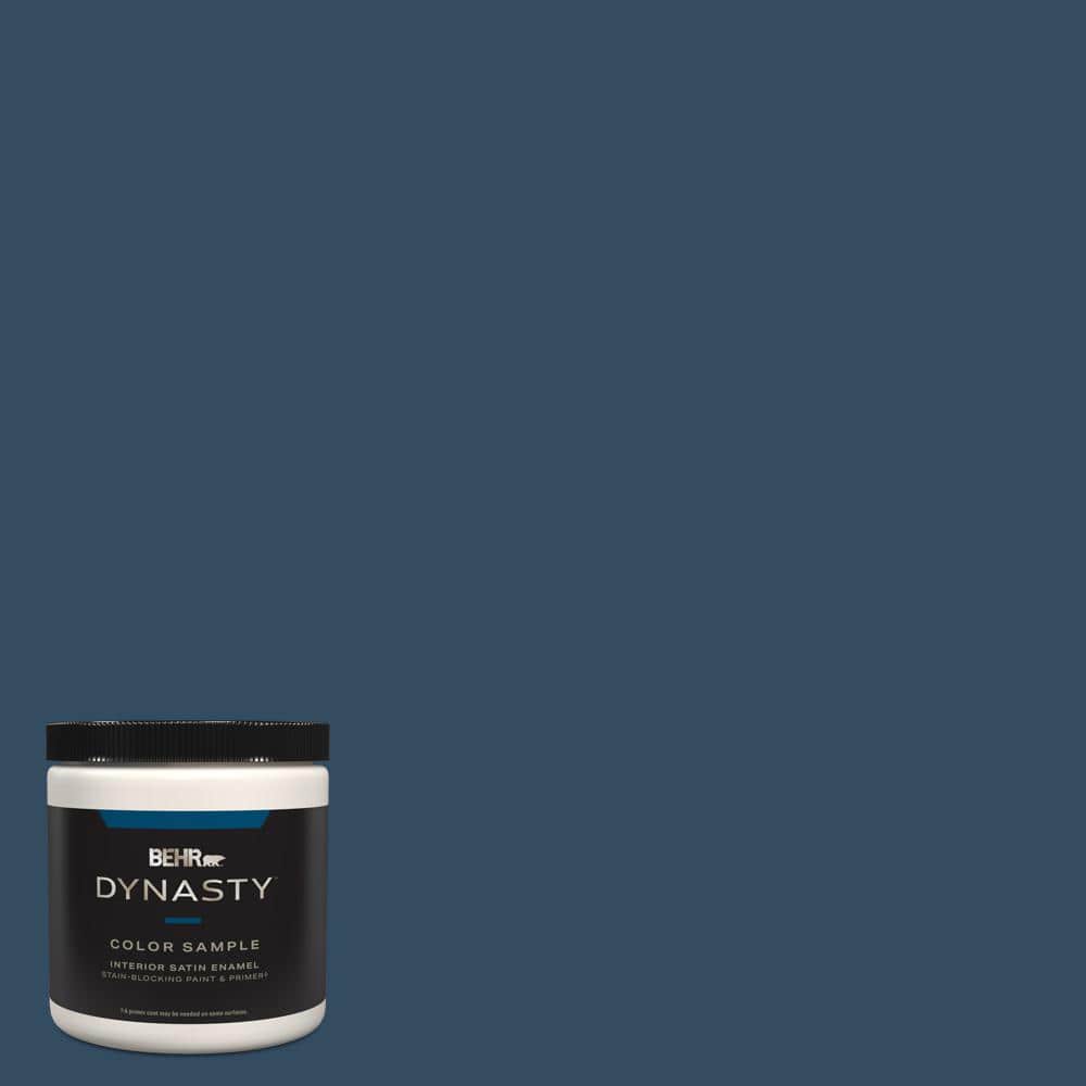 BEHR DYNASTY 8 oz. #570D-7 Nocturnal Sea Satin Enamel Interior/Exterior ...