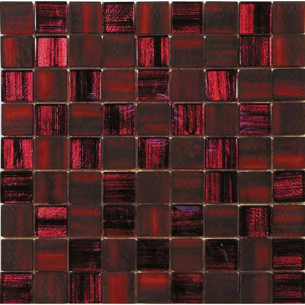 Apollo Tile Red 4 in. x 5 in. Polished and Matte Finished Glass Mosaic ...