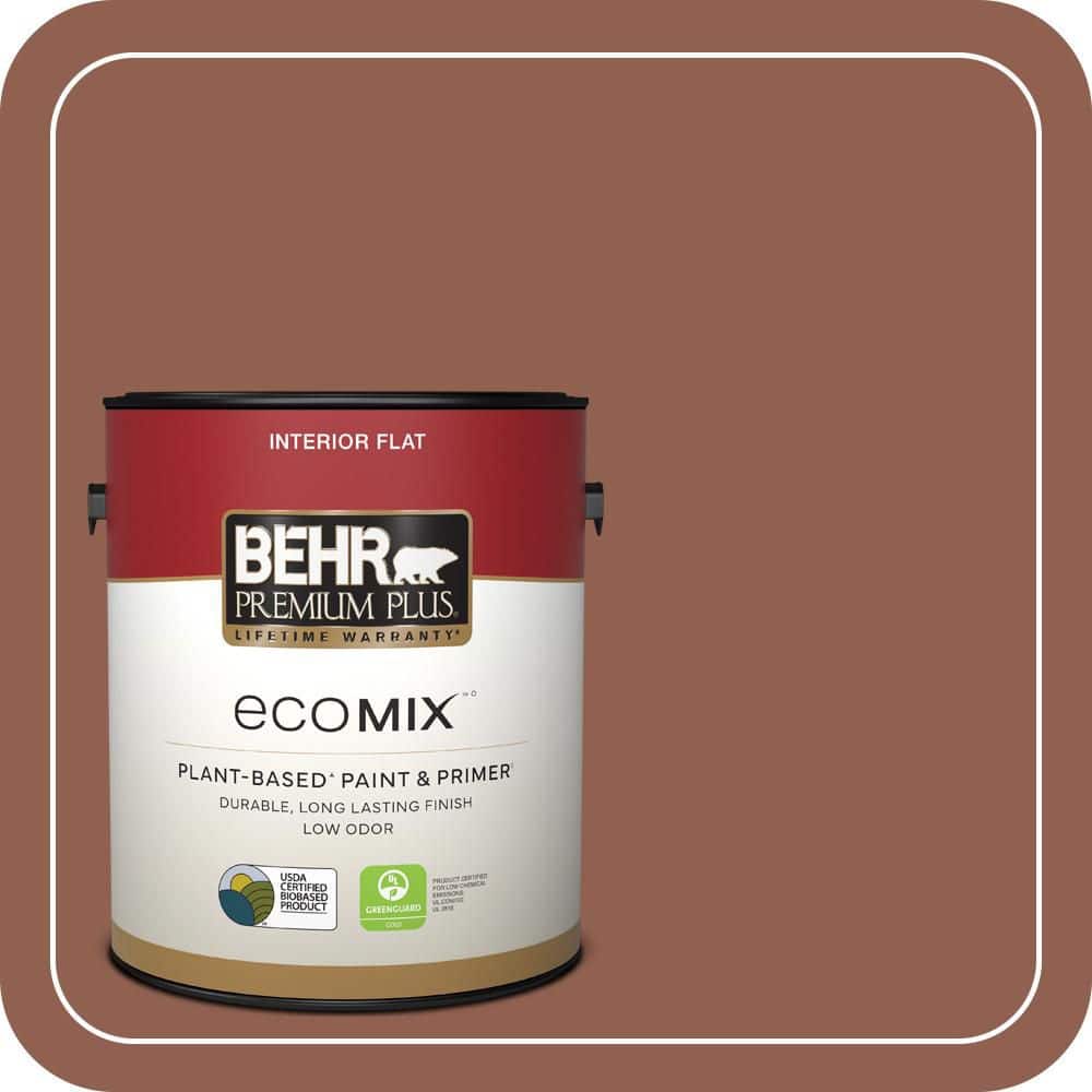 BEHR PREMIUM PLUS 1 gal. #210F-7 Brown Thrush Flat EcoMix Plant-Based ...