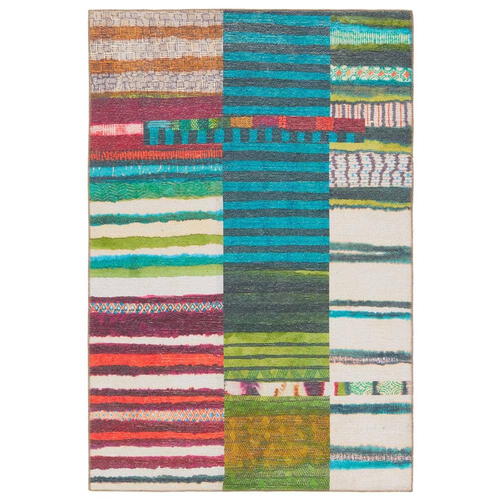 VIBE BY JAIPUR LIVING Bellium 3 ft. x 8 ft. Striped Multi-Color/Blue ...