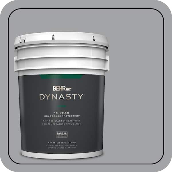 BEHR DYNASTY 5 gal. #N530-4 Power Gray Semi-Gloss Enamel Exterior Stain ...