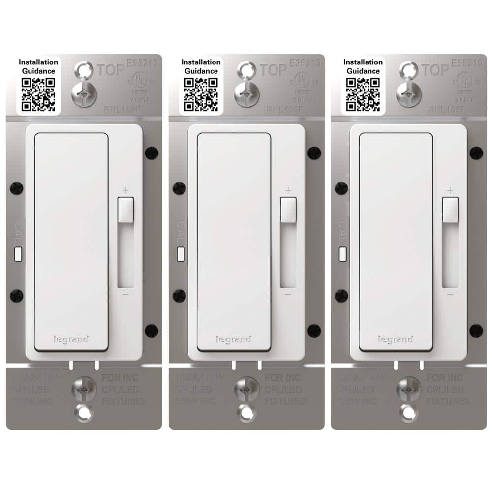 Legrand Radiant 150-Watt Rocker Dimmer for LED/CFL/Halogen/Incandescent ...