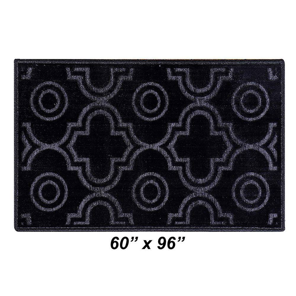 Better Trends Arya Gray 60 in. x 96 in. Polyester Rectangle Area Rug ...