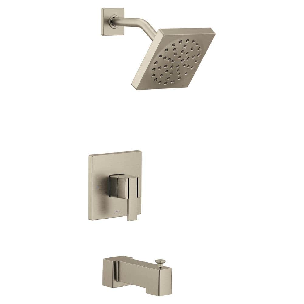 MOEN 90° M-CORE 3-Series 1-Handle Eco-Performance Tub and Shower Trim Kit in Brushed Nickel ...