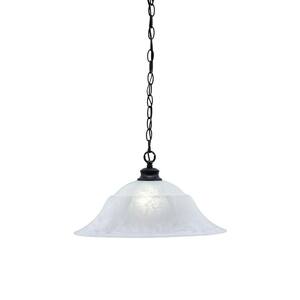 Peabody 60-Watt 1-Light Matte Black Shaded Mini Pendant Light with ...