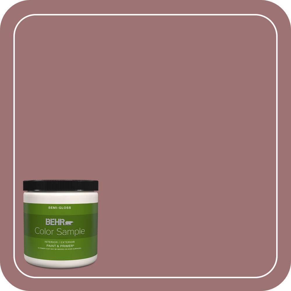 BEHR PREMIUM PLUS 8 oz. #QE-05 Regal Rose Semi-Gloss Interior/Exterior ...