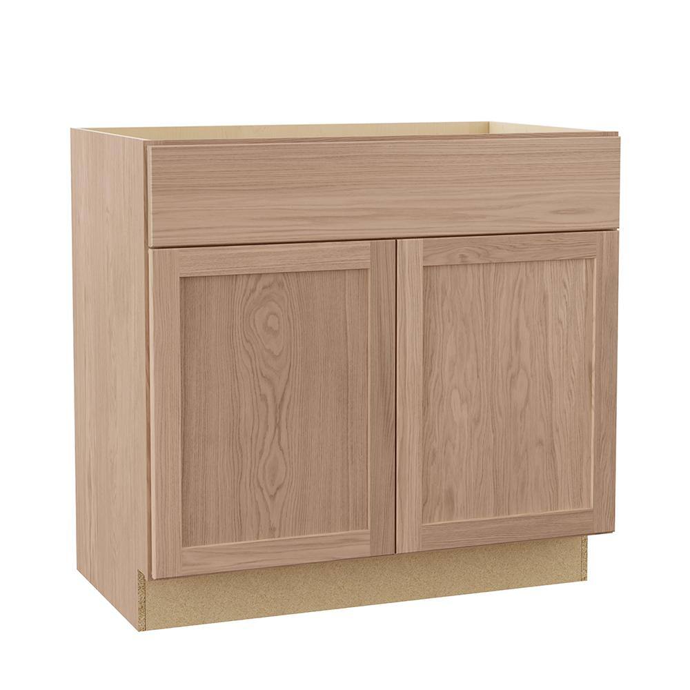 Hampton Bay Sinclair 36 in. W x 21 in. D x 34.5 in. H Assembled Bath Sink Base Cabinet in Shaker ...