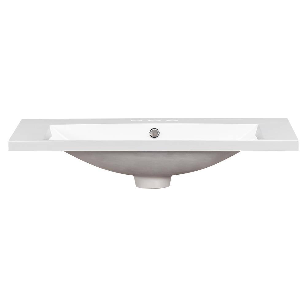 TCYO 30 in. Undermount Rectangular Bathroom Sink with 3-Faucet Holes in ...