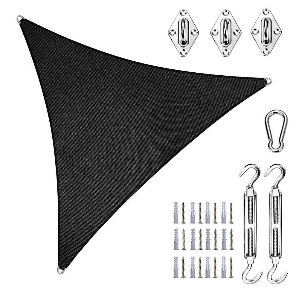 AMGO 16 ft. x 16 ft. x 16 ft. Triangle Pro Ring Sun Shade Sail with ...