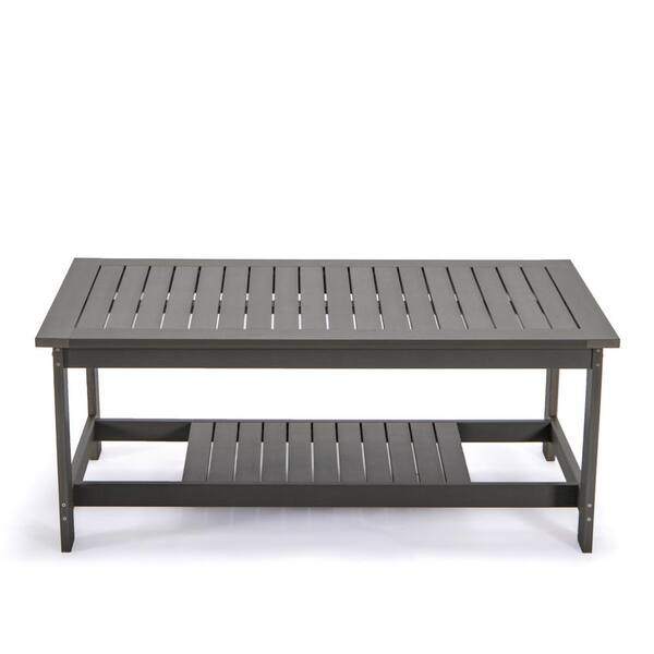 Leisuremod Alpine 45 in. Gray Rectangle Polystyrene Coffee Table with ...