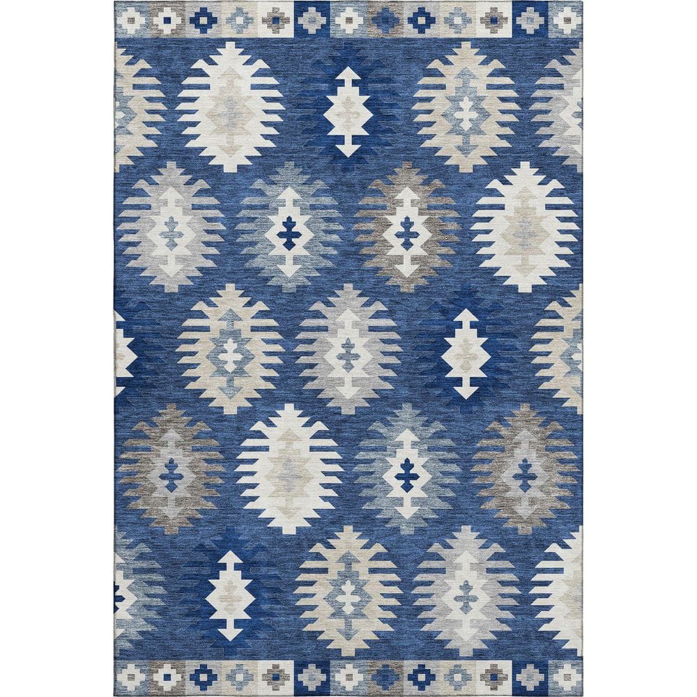 Addison Rugs Mayfield Premium Machine Washable Abstract AMF983 Navy 9 ...