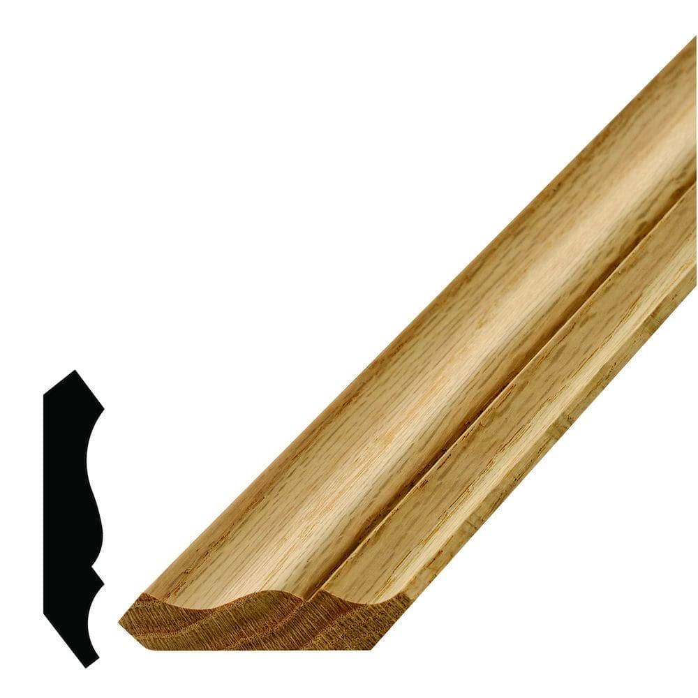 Alexandria Moulding 9/16 in. D x 3-1/4 in. W x 96 in. L Oak Crown ...