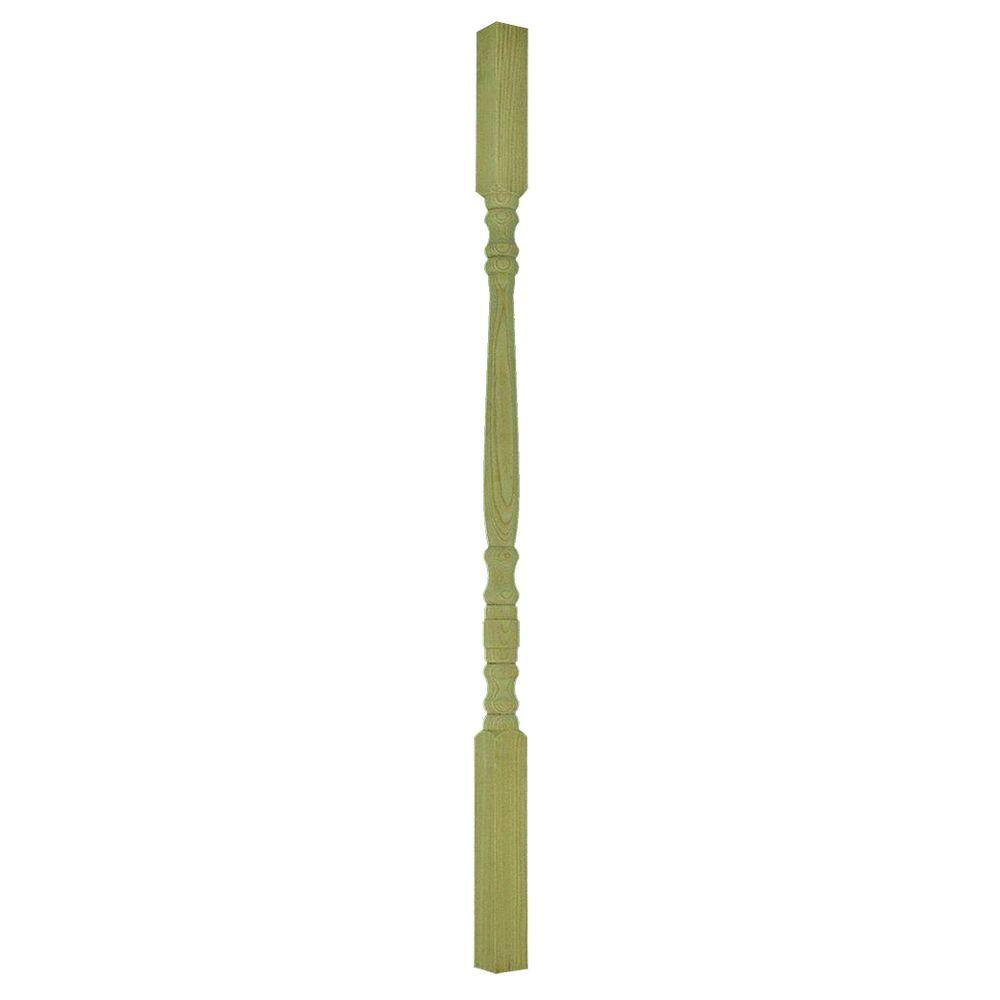 EVERMARK Stair Parts 31 in. x 1-1/4 in. 5205 Unfinished Poplar Square ...