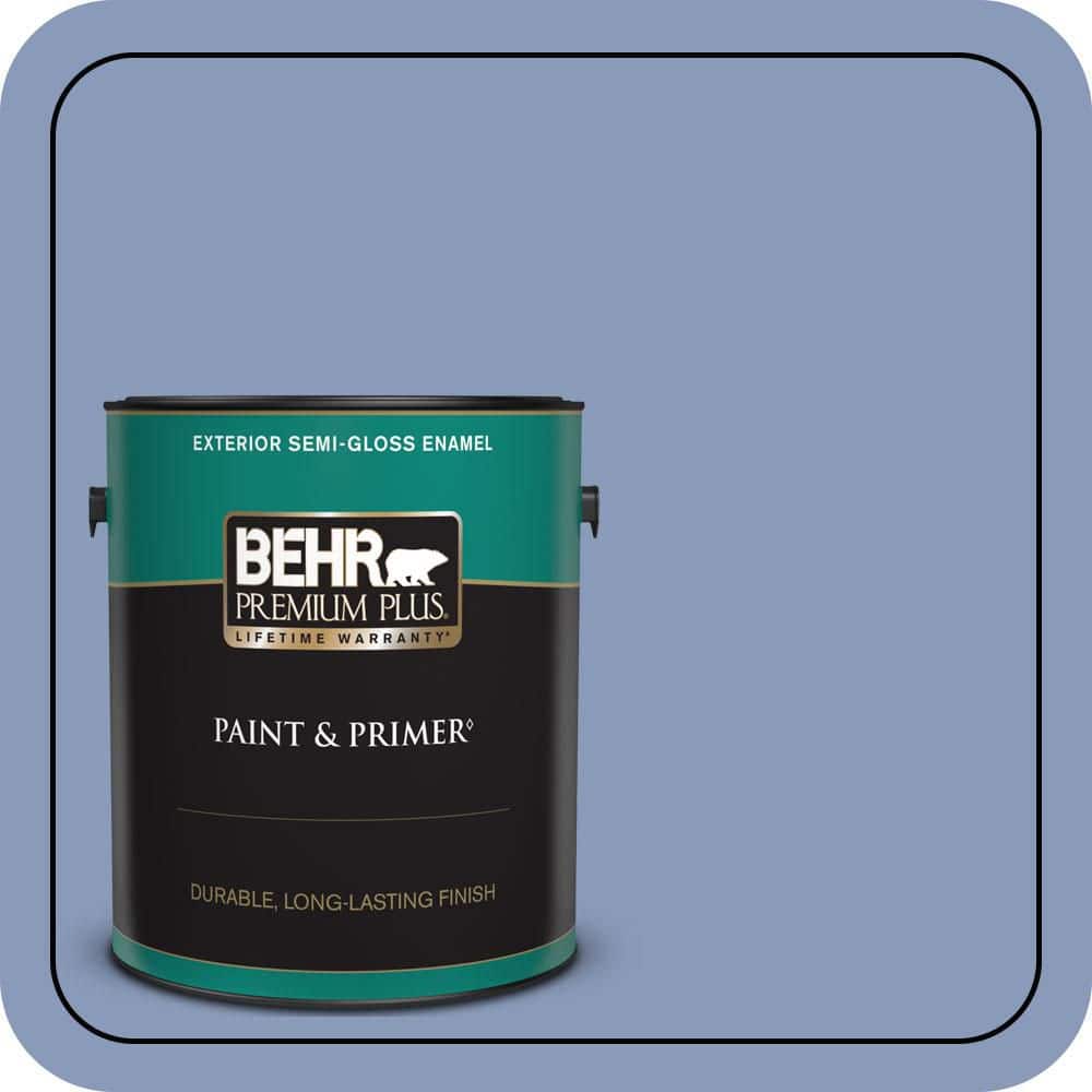 BEHR PREMIUM PLUS 1 gal. #610D-5 Blueberry Popover Semi-Gloss Enamel ...
