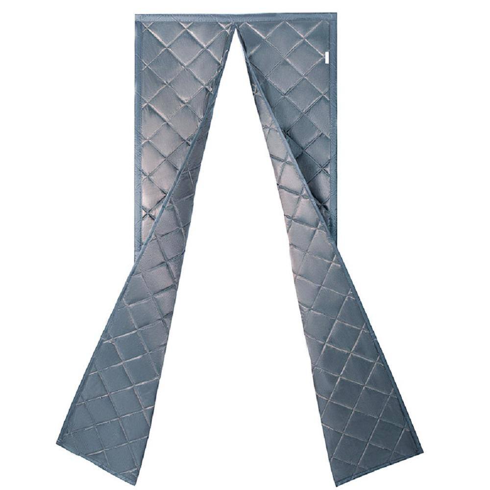 Wellco 35.5 in. x 83 in. Gray Plastic Thermal Insulated Door Curtain ...