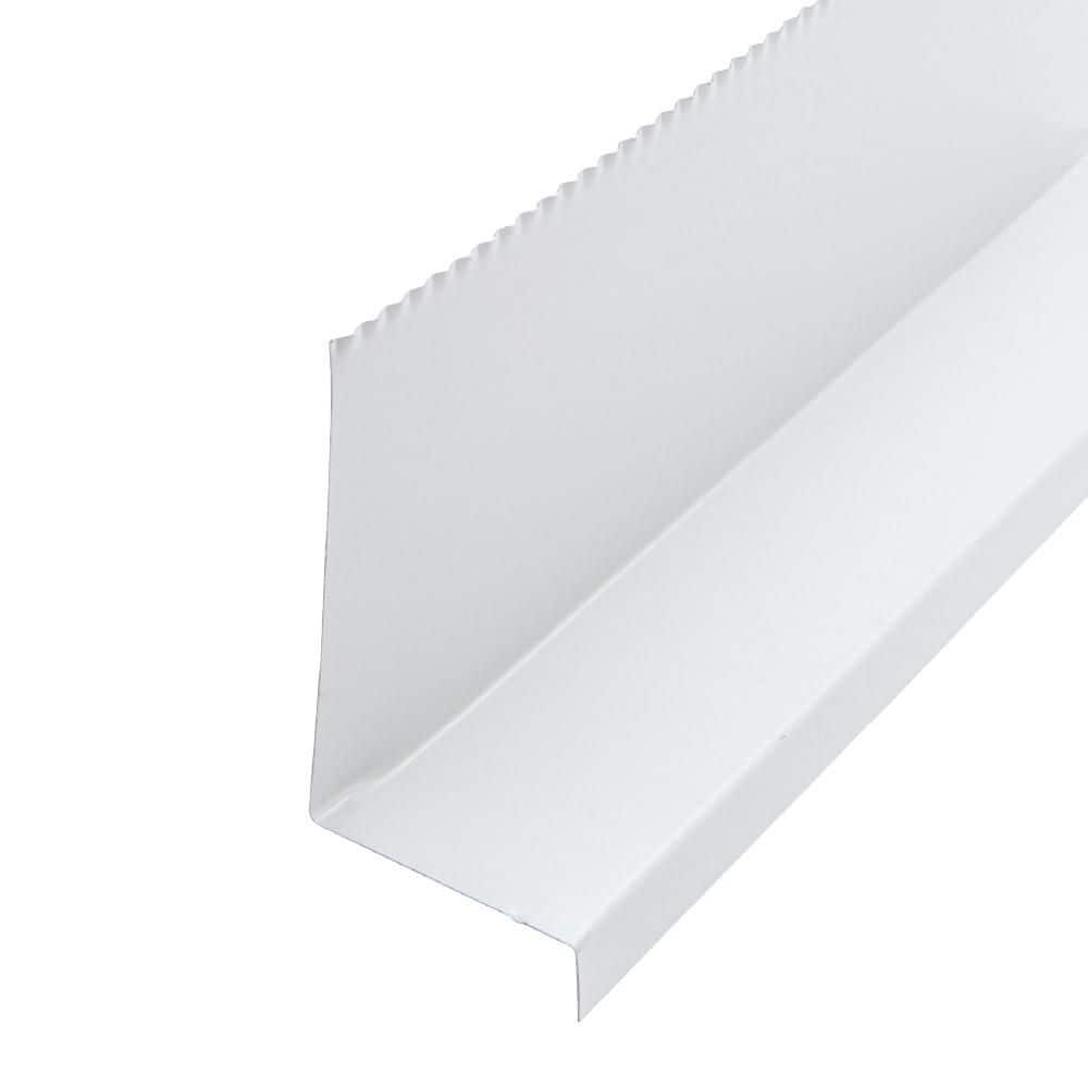 Amerimax Home Products 3 in. x 8 ft. White Galvanized Steel Deck Ledger ...