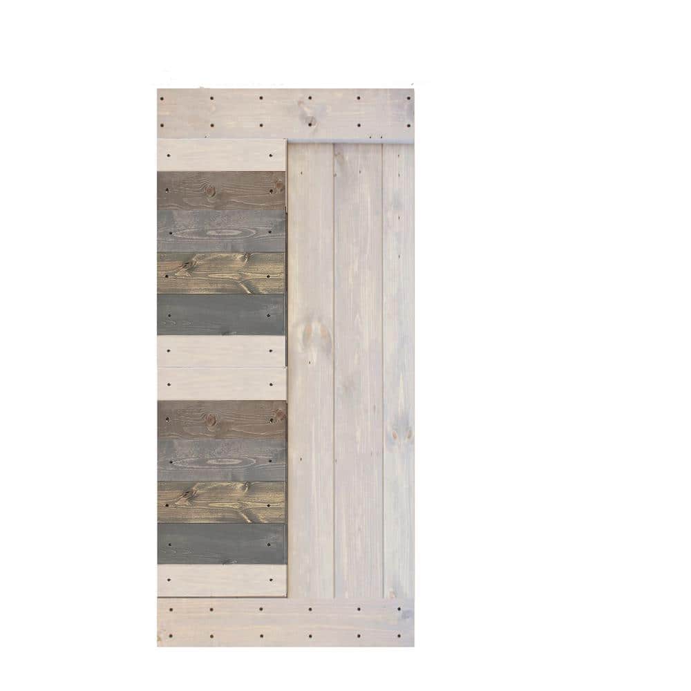 ISLIFE L Series 42 in. x 84 in. Multi-Textured Finished Solid Wood Barn ...