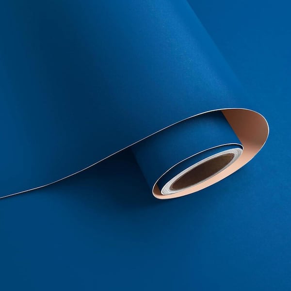 Royal Blue Matte Peel and Stick Wallpaper Roll (Set of 1) YJ00502 - The ...