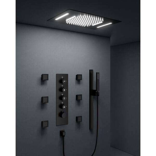 Cranach Thermostatic 15 Spray 23x15 In Ceiling Mount Led Mood Lighting