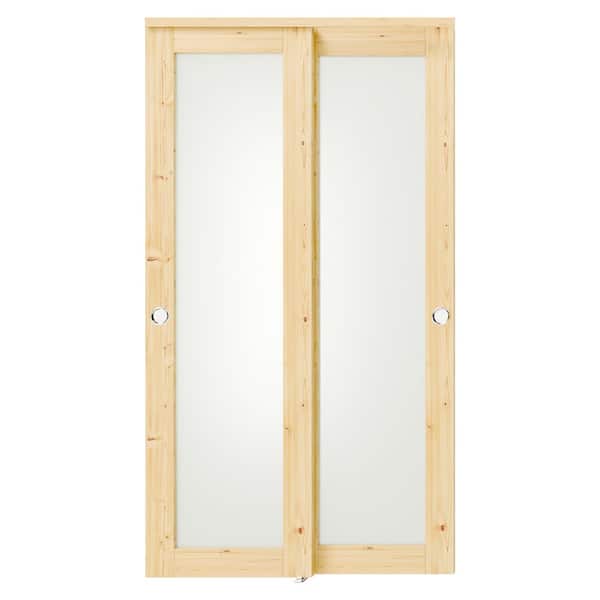 BH BARNER HOME 48 in. x 80 in. Light Brown, Solid Pine Wood, Double ...