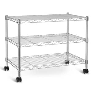 Otryad Heavy Duty 3-Shelf Shelving with Wheels, Adjustable Storage ...