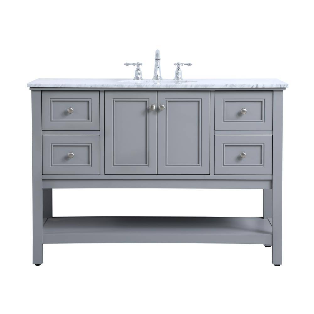 Timeless Home 48 in. W x 22 in. D x 33.75 in. H Single Bathroom Vanity ...