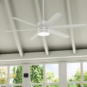 Hunter Solaria 72 in. Integrated LED Outdoor Fresh White Ceiling Fan ...