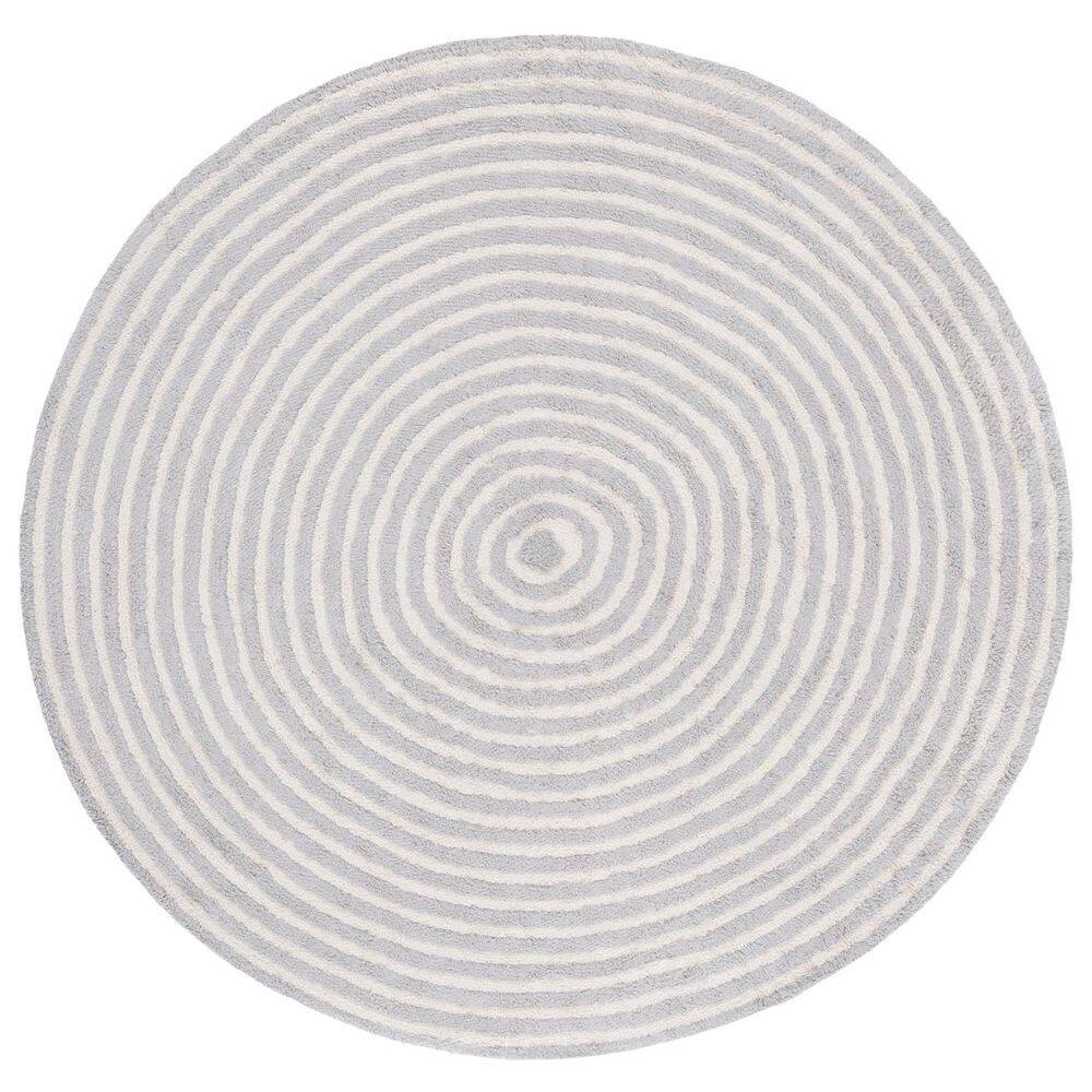 SAFAVIEH Easy Care Gray 6 ft. x 6 ft. Machine Washable High-Low Swirl ...