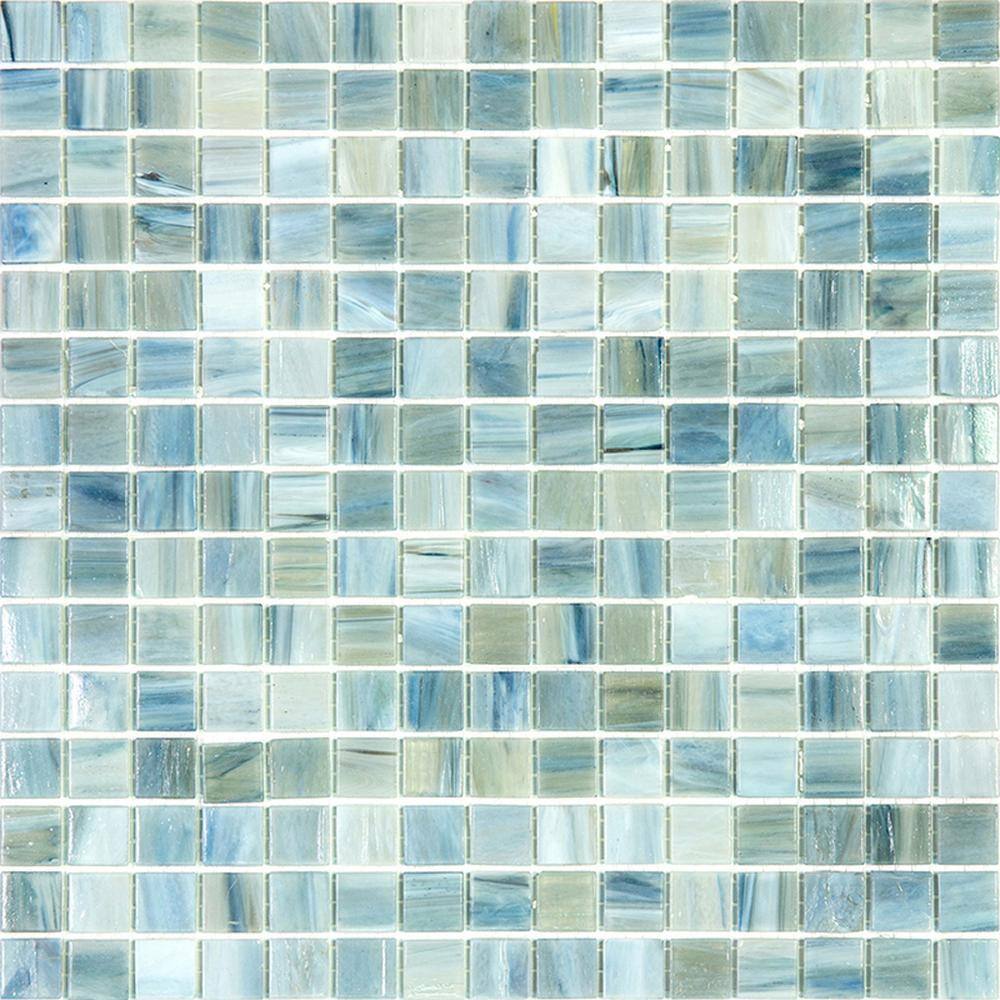 Apollo Tile Celestial Glossy Ash Gray 12 in. x 12 in. Glass Mosaic Wall ...