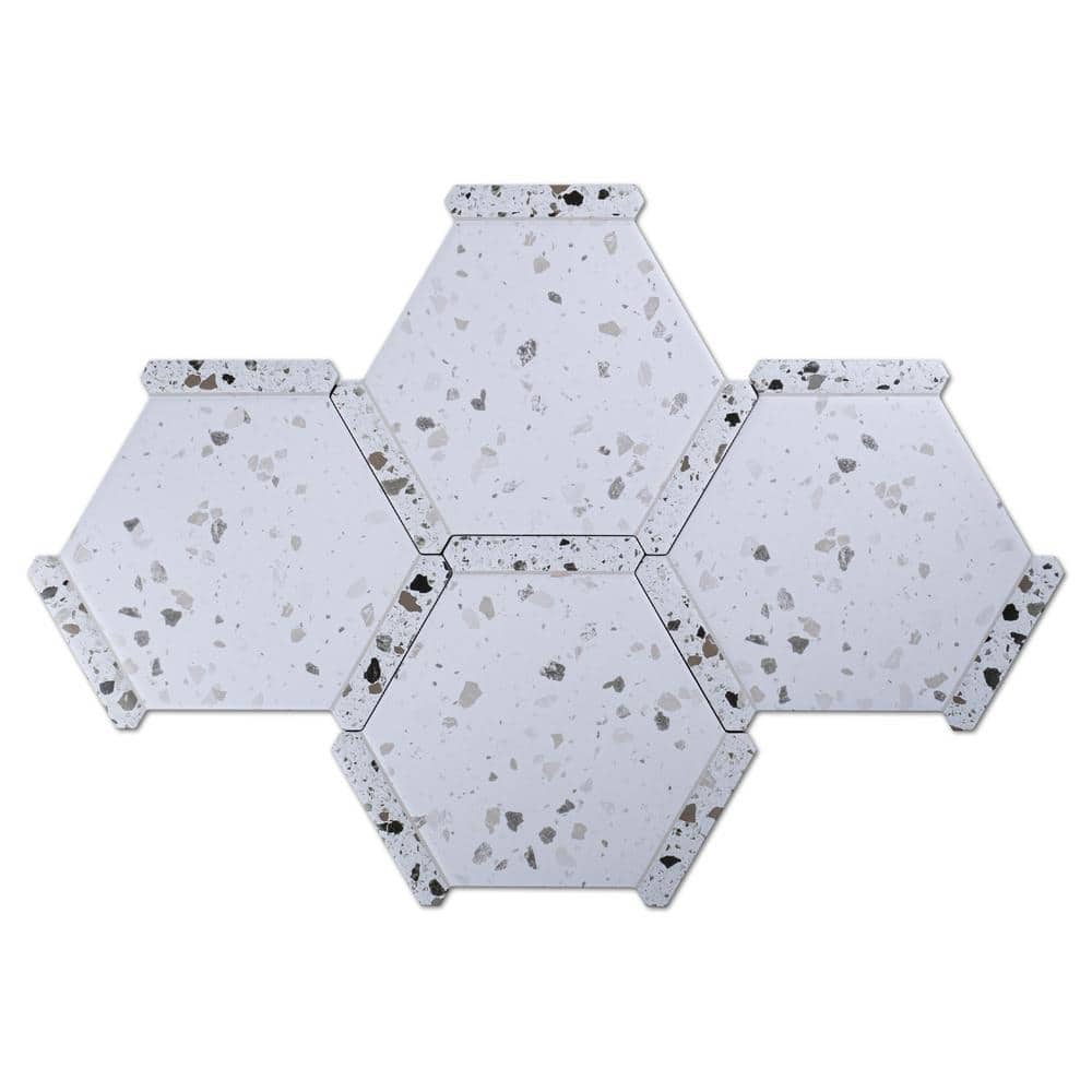 MOLOVO Maggiore Blianco White Hexagon 8.58 in. x 9.89 in. Matte ...