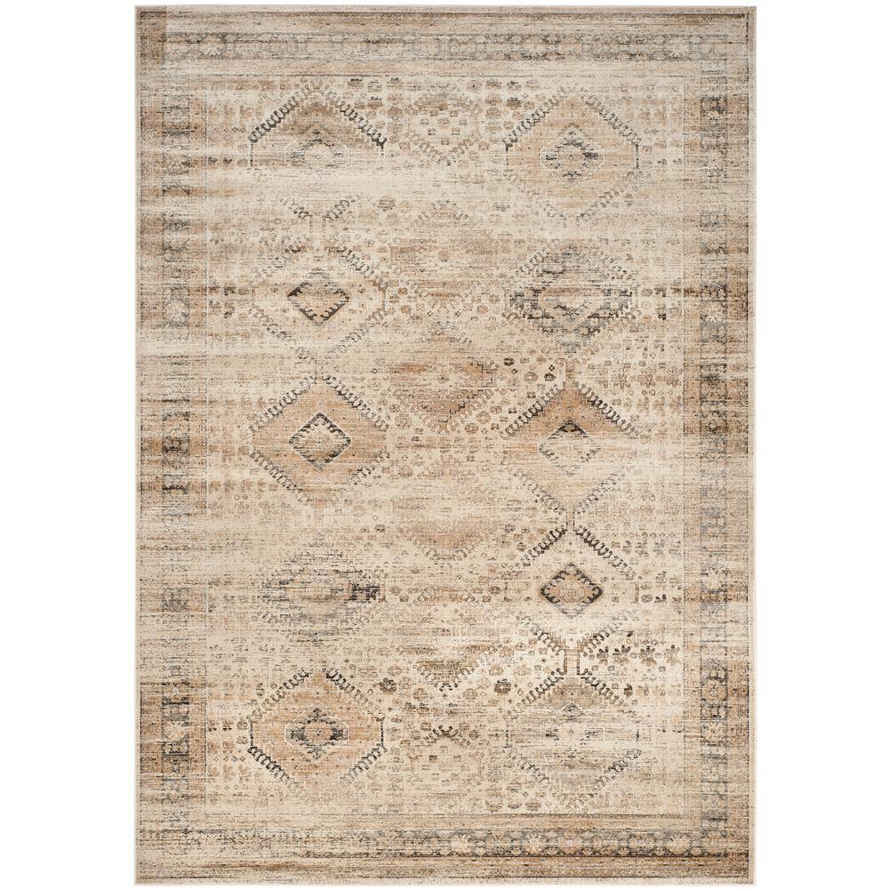 SAFAVIEH Vintage Stone 9 ft. x 12 ft. Distressed Geometric Area Rug ...