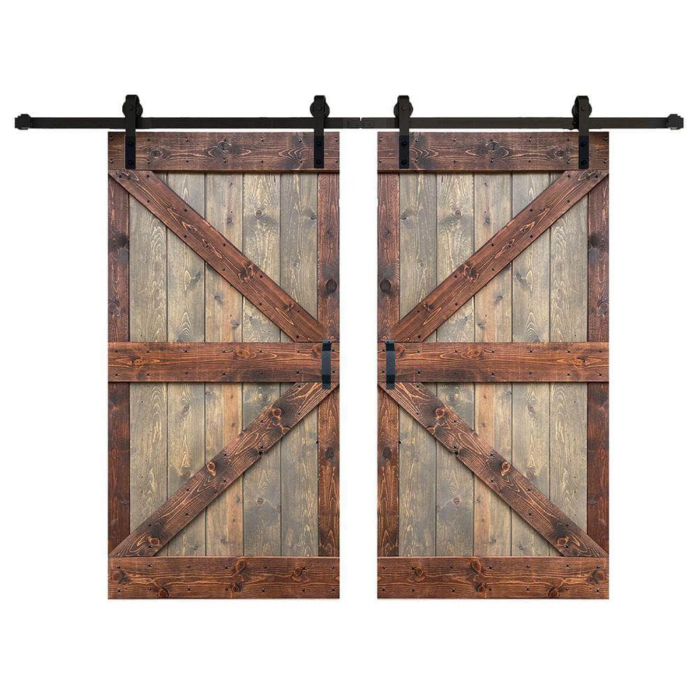 ISLIFE K Series 84 in. x 84 in. Brown/Walnut Finished Soild Wood Double ...