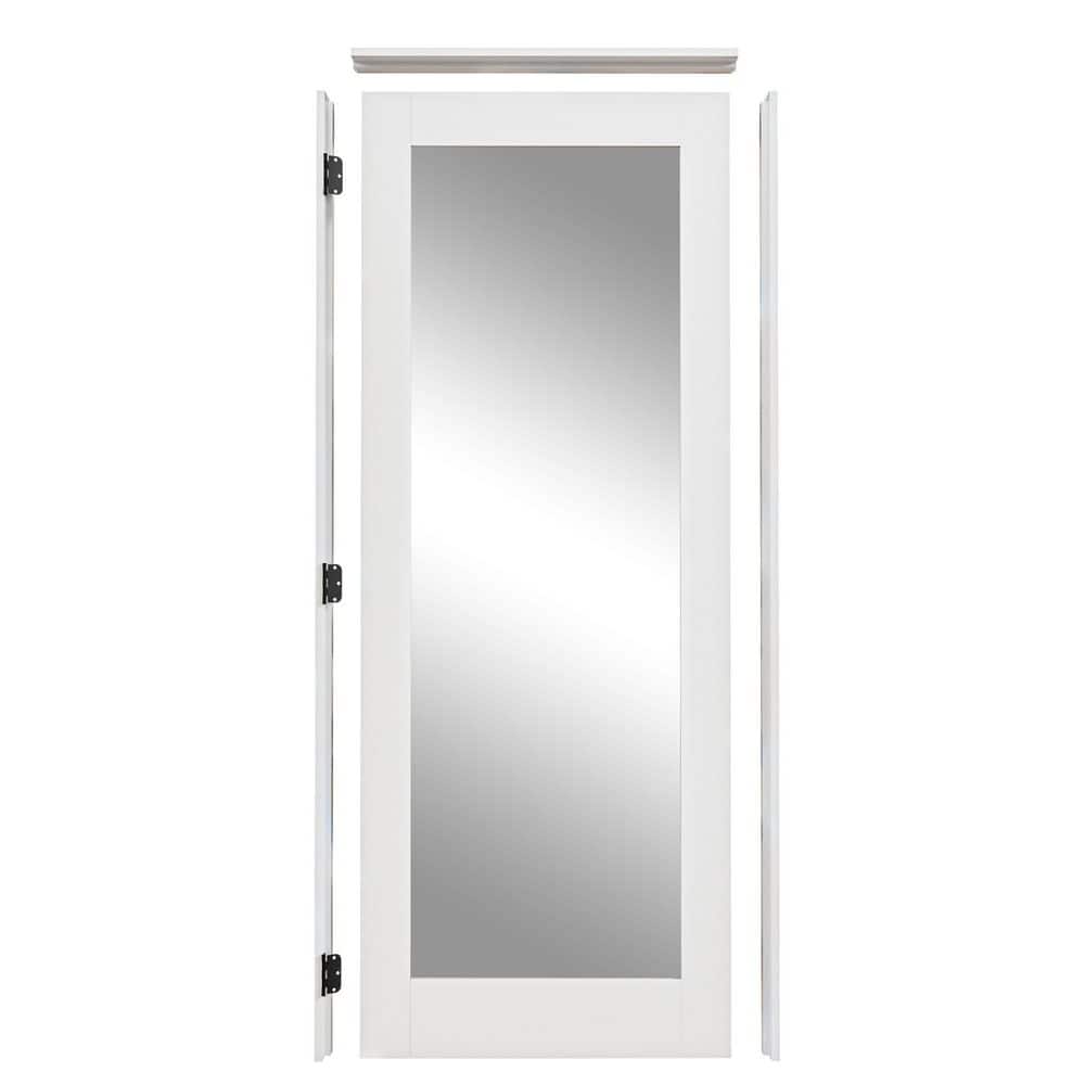 ARK DESIGN 28 in. x 96 in. Right 1-Lite Mirrored Glass White MFF ...