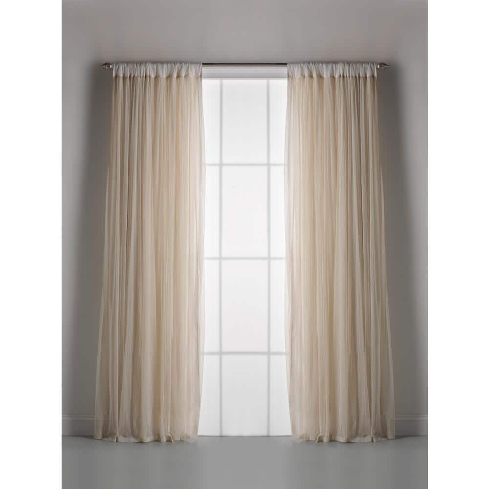 Couture Dreams Whisper Ivory Polyester Net Solid 44 in. W x 96 in. L ...