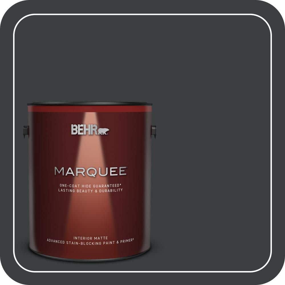 BEHR MARQUEE 1 gal. #ECC-25-3 Obsidian Stone Matte Interior Paint ...