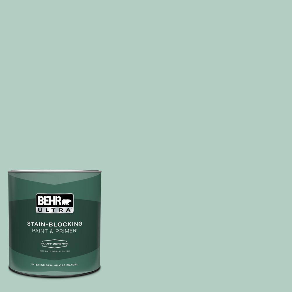 BEHR ULTRA 1 qt. #M430-3 Wintergreen Dream Extra Durable Semi-Gloss ...