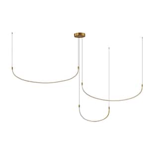 Kuzco Vesper 73 in. 1 Light 43-Watt Brushed Gold Integrated LED Pendant Light LP73073-BG - The ...