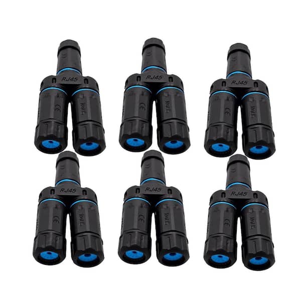 Micro Connectors, Inc Shielded IP68 Waterproof RJ45 Coupler Splitter for Cat8/7/6/5e/5 Ethernet ...